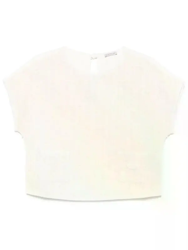 Moncler Tweed T-shirt - Neutrals