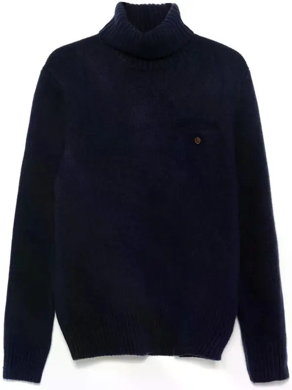 Polo Ralph Lauren Wool-cashmere Blend Roll Neck Sweater - Blue