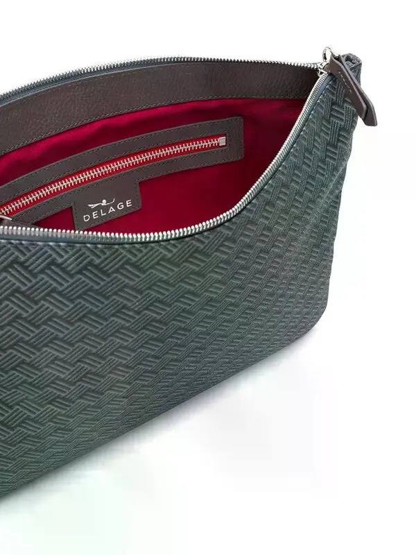 DELAGE Pochette Plate Gm Clutch Bag - Grey