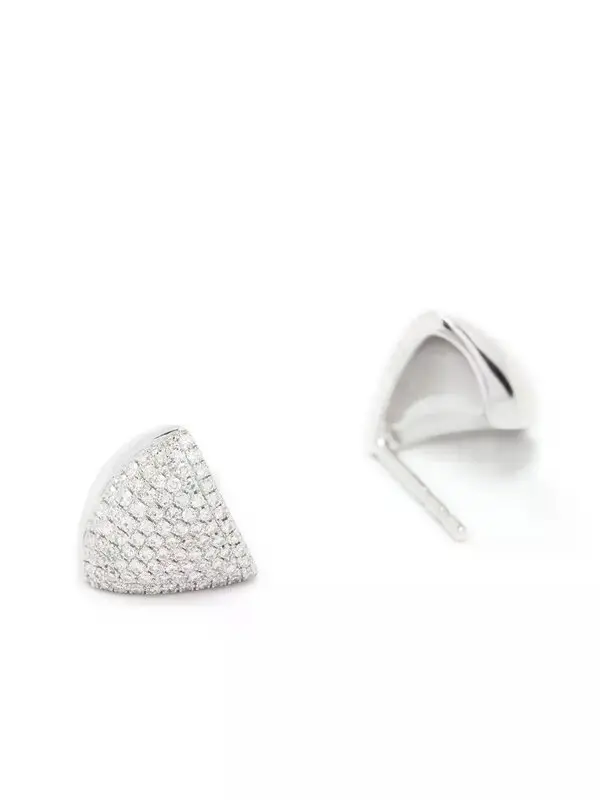 Ef Collection 14kt White Gold Diamond Pavé Stud Earrings