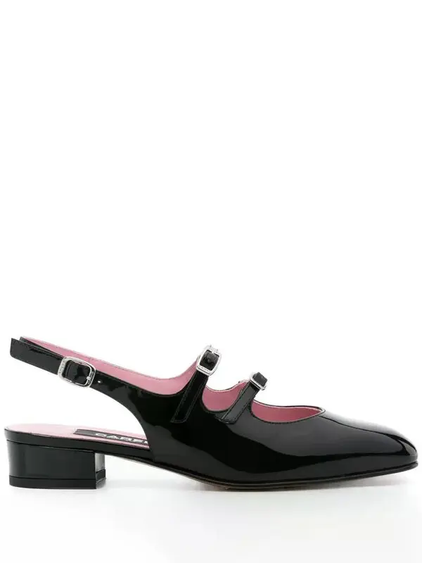 CAREL Peche Patent Slingback Pumps - Black