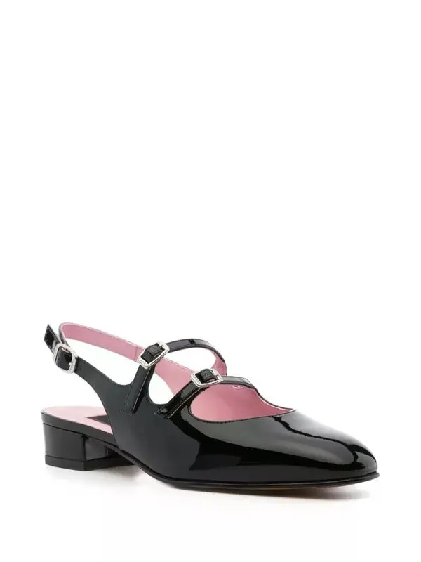 CAREL Peche Patent Slingback Pumps - Black