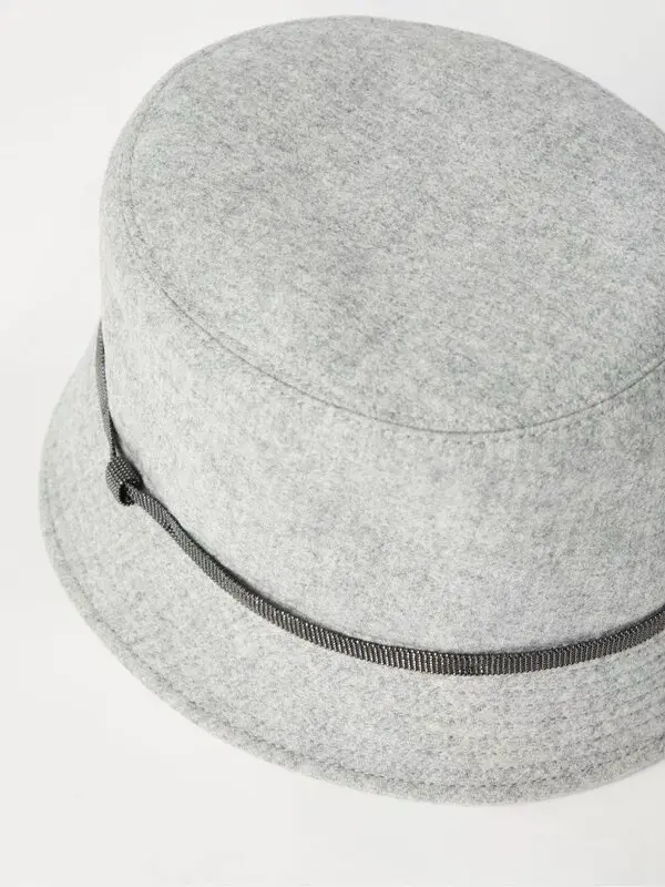 Brunello Cucinelli Monili Detail Bucket Hat - Grey