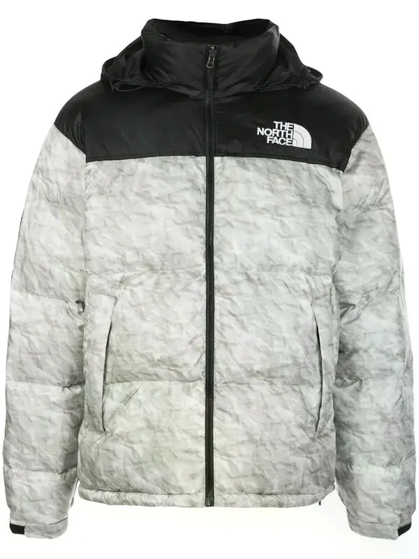 Supreme X The North Face Nuptse Paper Print Down Jacket - Grey