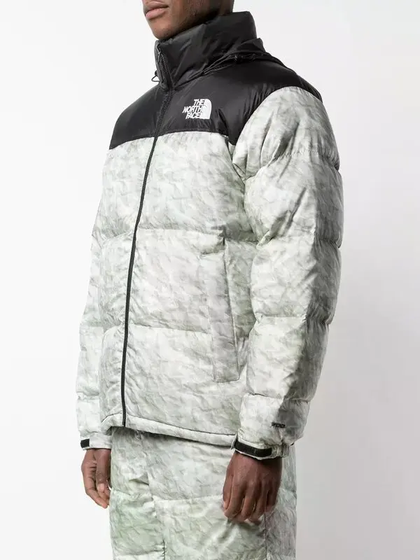 Supreme X The North Face Nuptse Paper Print Down Jacket - Grey