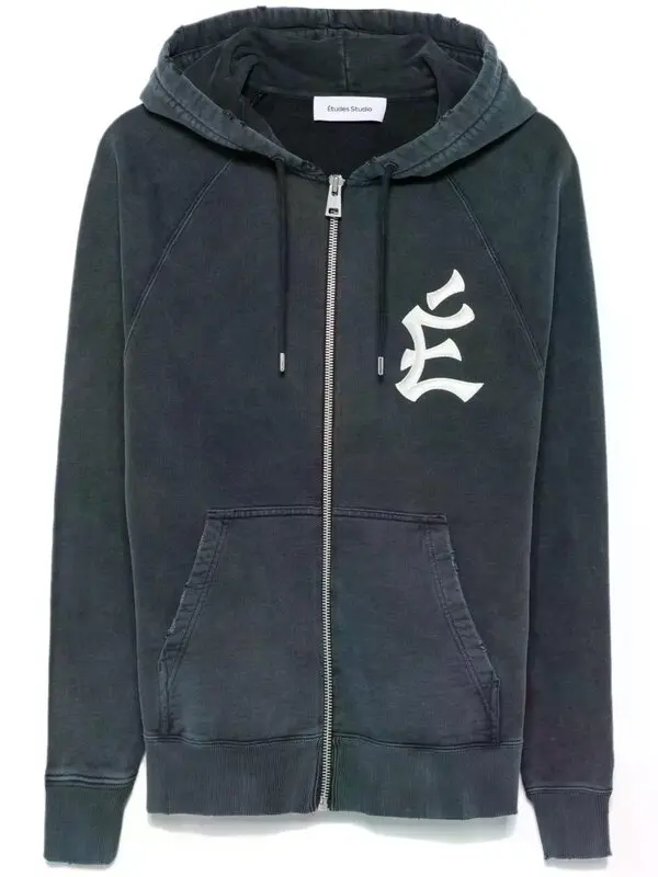 Études Studio Logo Embroidered Zip-up Hoodie