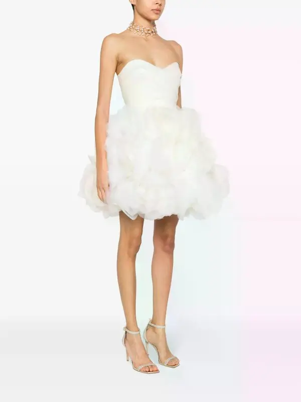 ANA RADU Strapless Floral Appliqué Minidress