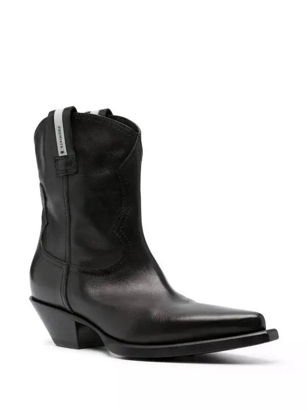 Premiata Calf Leather Pointed Toe Cowboy Boots