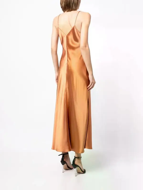 Voz Satin V-neck Midi Dress