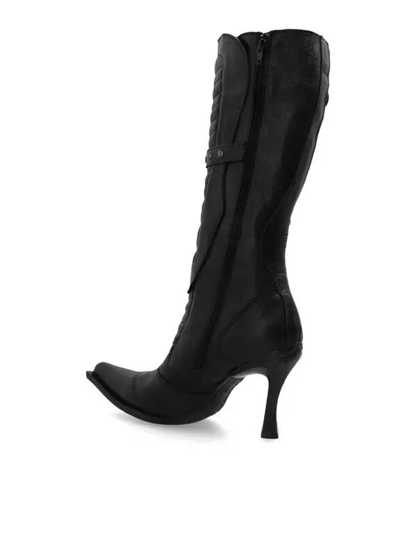 Vetements Studded Leather Stiletto Boots