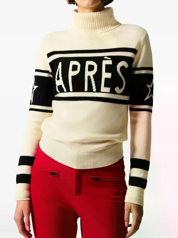 Perfect Moment White/blue/red Merino Wool Après Ski Jumper - Neutrals