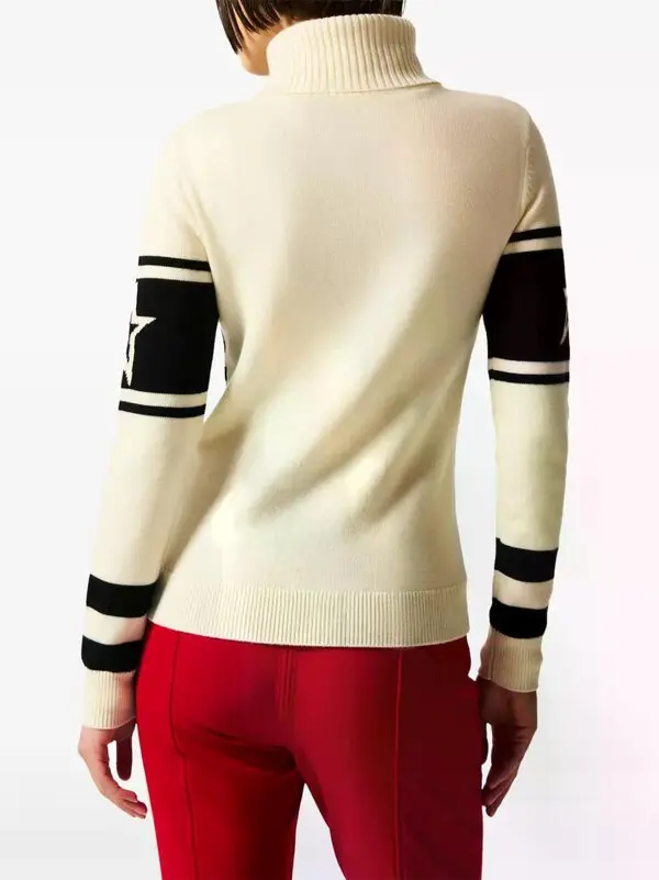 Perfect Moment White/blue/red Merino Wool Après Ski Jumper - Neutrals