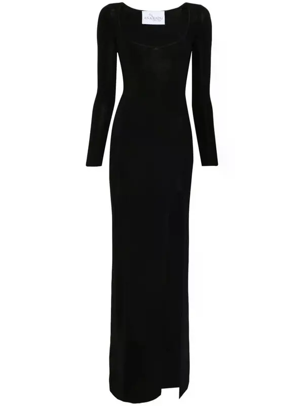 ANA RADU Knitted Maxi Dress - Black