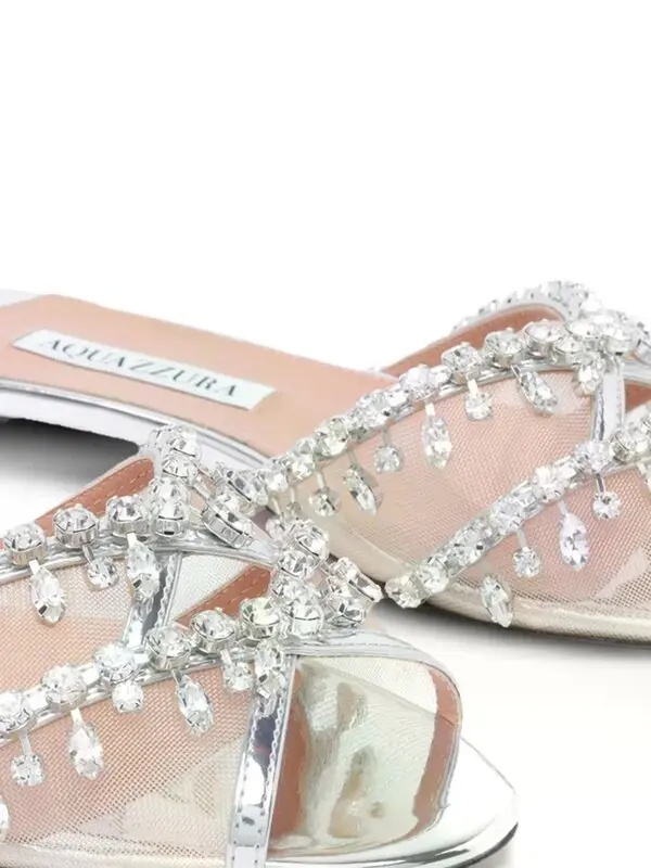 AQUAZZURA Temptation Crystal Sandals - Silver