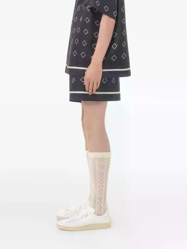 Valentino Garavani Skill Twill Bermuda Shorts With All-over Opticool Print