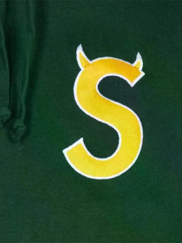 Supreme S Logo Drawstring Hoodie - Green