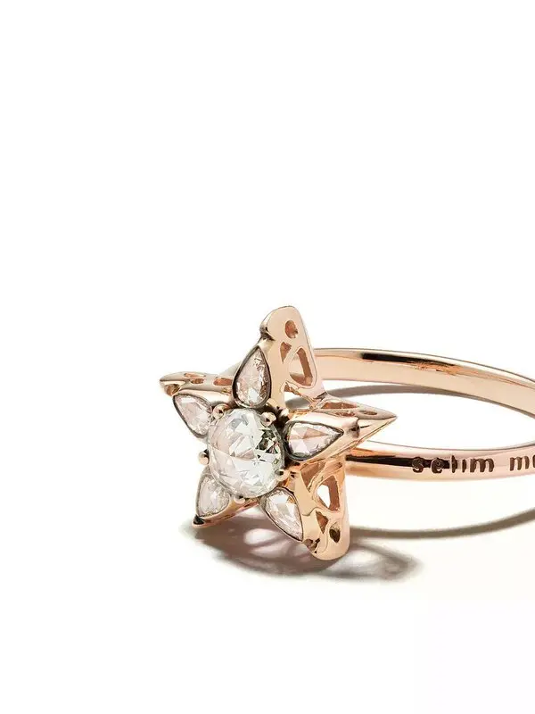 SELIM MOUZANNAR 18kt Rose Gold Diamond Star Ring - Pink