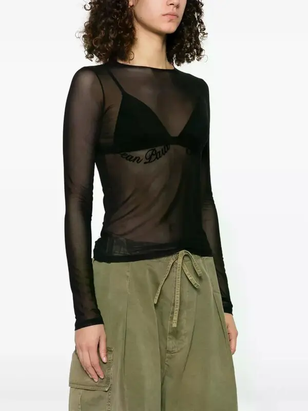 JEAN PAUL GAULTIER Flocked-logo T-shirt