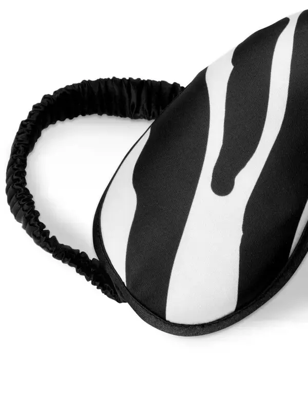 Dolce & Gabbana Zebra Print Travel Kit With Slippers And Eye Mask - Black