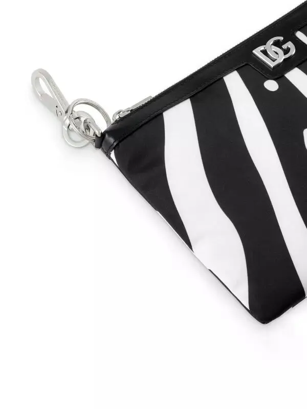 Dolce & Gabbana Zebra Print Travel Kit With Slippers And Eye Mask - Black