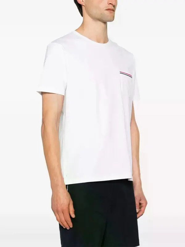 Thom Browne Rwb-stripe Cotton T-shirt - White