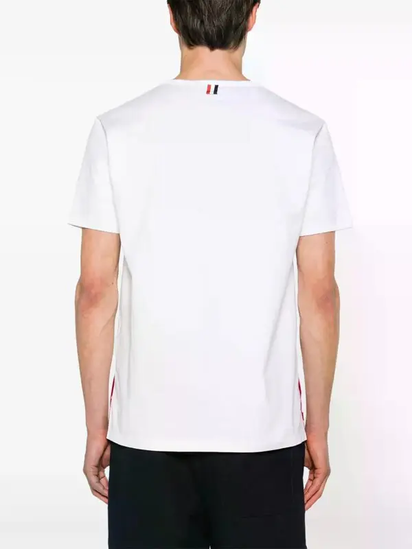 Thom Browne Rwb-stripe Cotton T-shirt - White