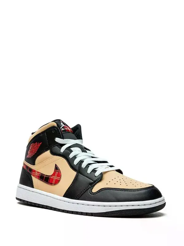 JORDAN 1 Mid Se Tartan Swoosh Sneakers