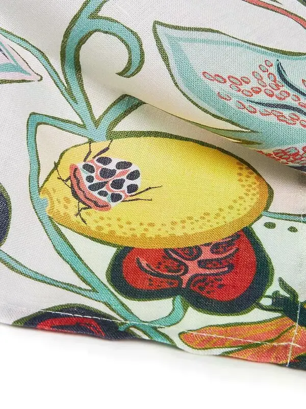 La DoubleJ Botanical Napkin Set - White