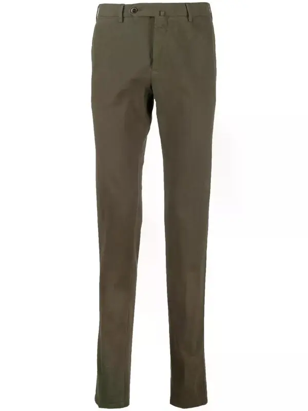 PT TORINO Mid-rise Straight-leg Trousers - Green