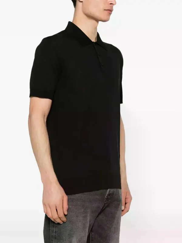 GOLDEN GOOSE Fine-knit Polo Shirt - Black