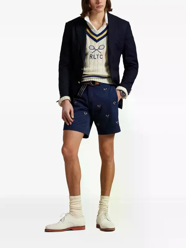 Polo Ralph Lauren Embroidered Tennis Racket Shorts - Blue