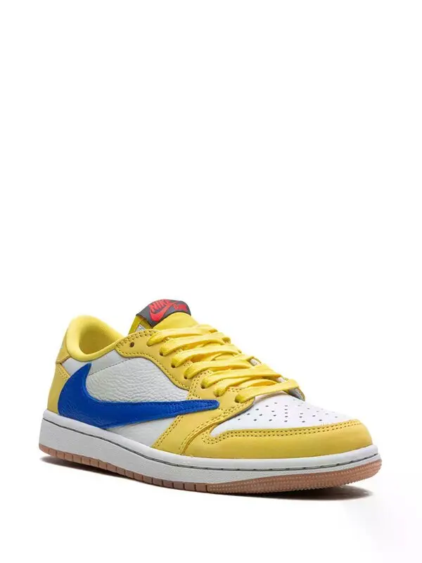 JORDAN X Travis Scott Air 1 Retro Low Canary Sneakers - Neutrals