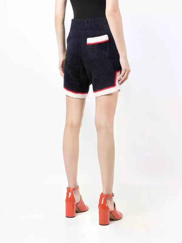 Undercover Terry Cloth Side Stripe Shorts - Blue