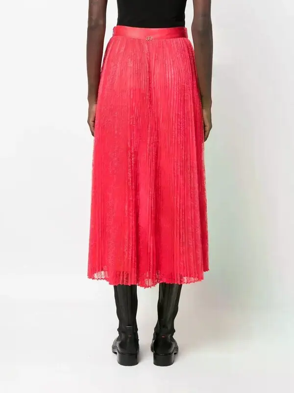 TWINSET Lace-trim Pleated Skirt