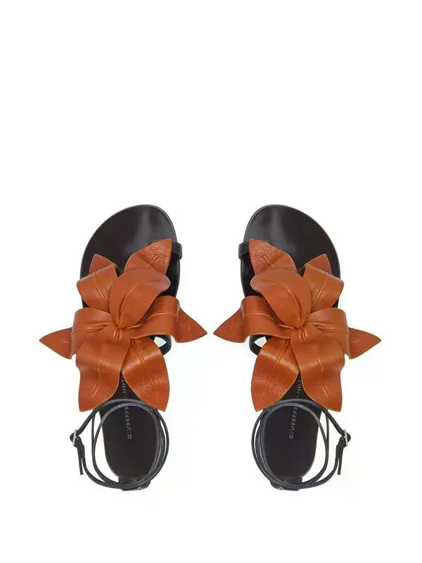 GIUSEPPE ZANOTTI Leather Lilium Flat Sandals