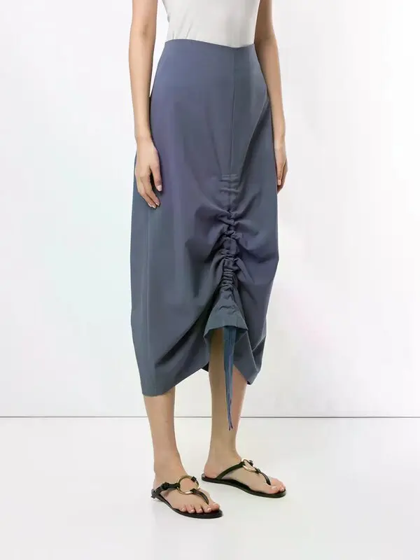 Goen.j Ruched Midi Skirt - Blue