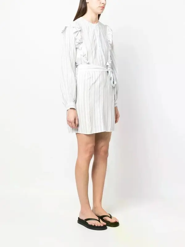 Tommy Hilfiger Short Ruffle Dress With Vertical Stripes