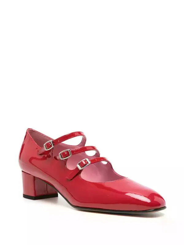 CAREL Kina Patent Leather Mary Jane Shoes - Red