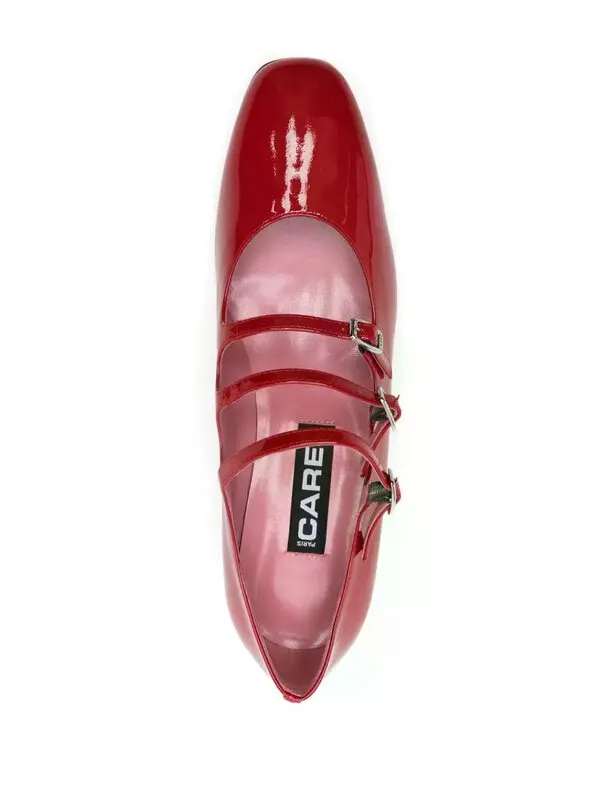 CAREL Kina Patent Leather Mary Jane Shoes - Red