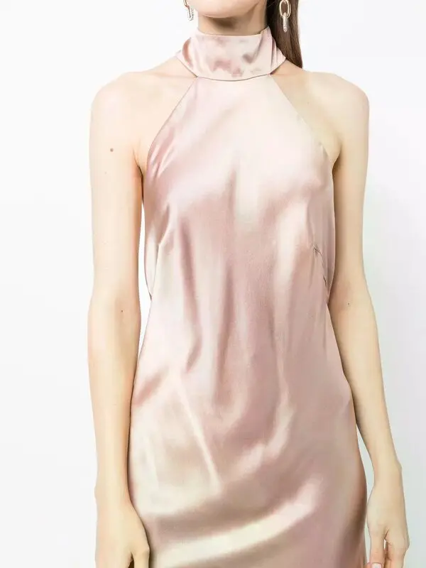 Michelle Mason Silk Backless Gown - Pink