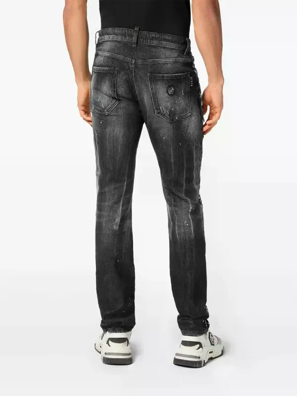 Philipp Plein Embellished Ripped Jeans