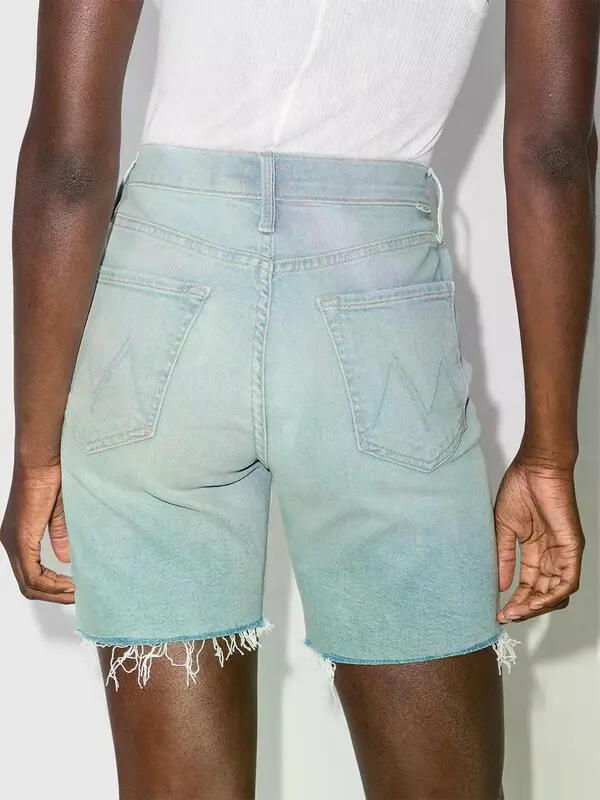 MOTHER The Tripper Frayed-edge Denim Shorts
