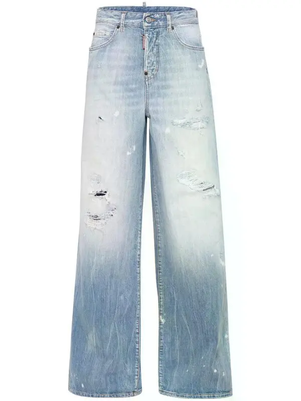Dsquared2 Distressed Wide-leg Jeans