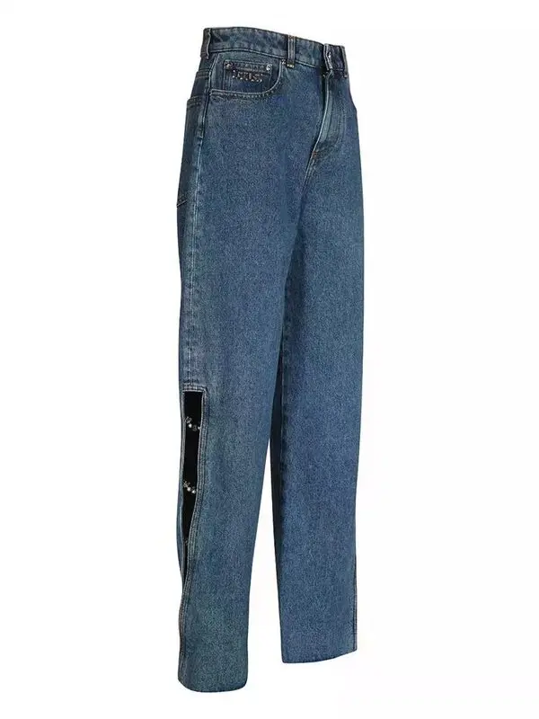Gcds Wide-leg Jeans With Cut-out Detailing