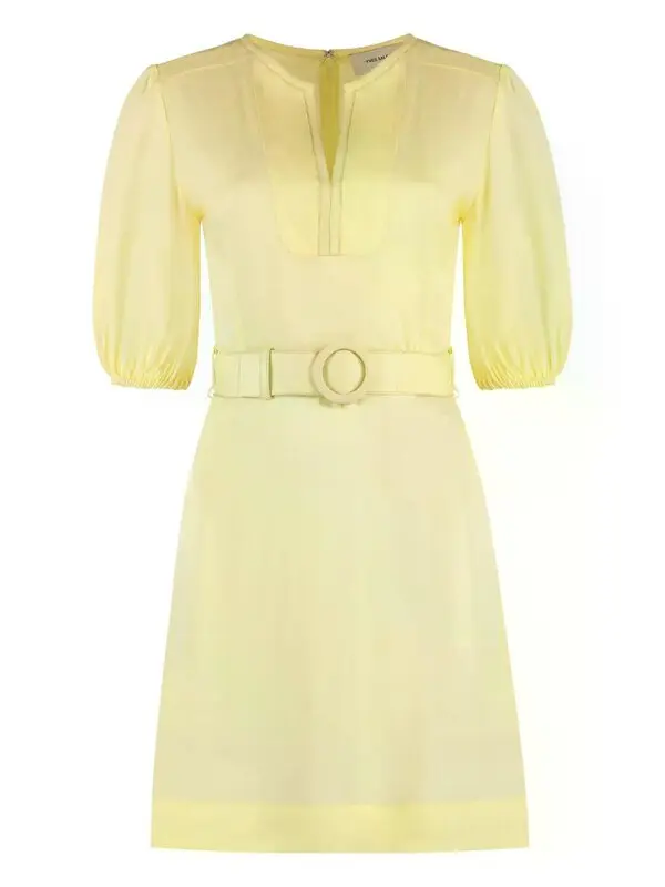 YVES SALOMON Belted Dress - Yellow