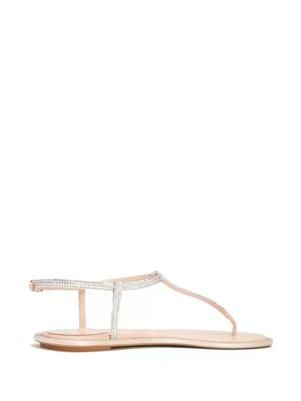 Rene Caovilla Diana Embellished Flat Sandals - Neutrals