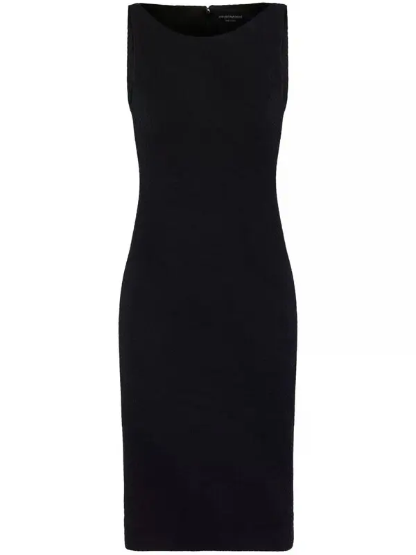 Emporio Armani Zigzag Knit Tube Dress - Black