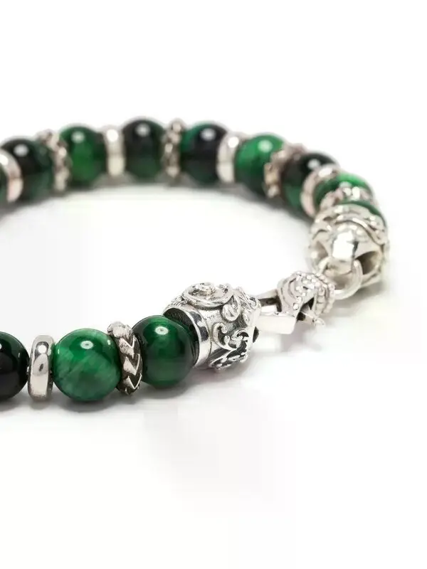 Emanuele Bicocchi Tiger Eye Beaded Bracelet - Green