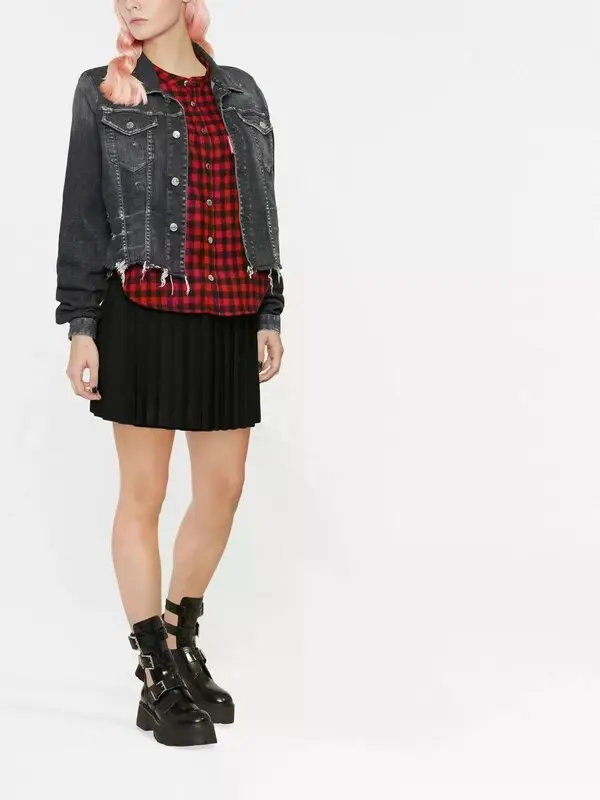 Dsquared2 Denim Jacket With Layered Shirt - Grey