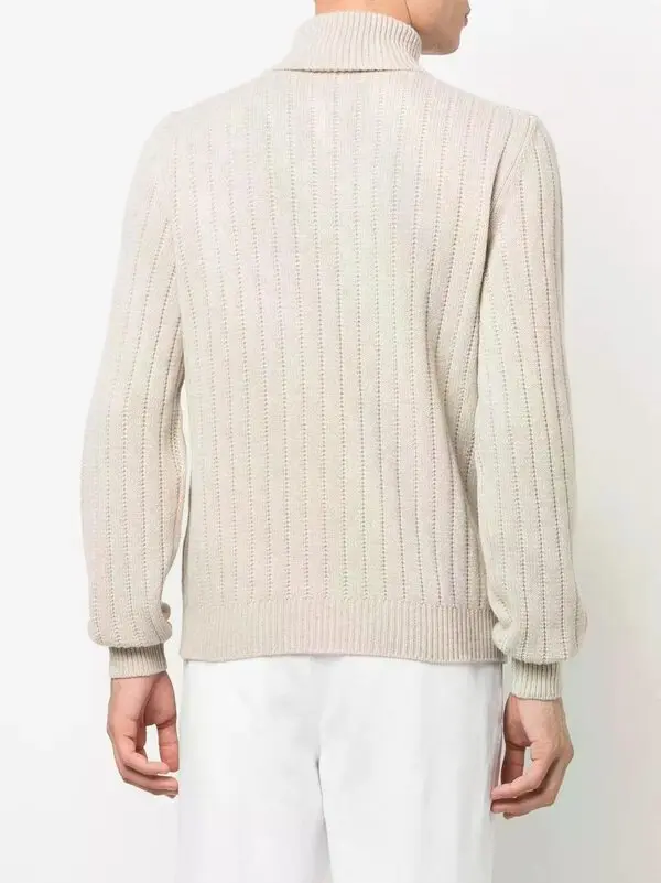 Corneliani Cable-knit Roll-neck Jumper - Neutrals
